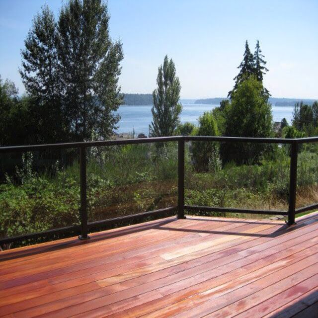 Modern Glass Deck Railing Outdoor Glass U Channel Frameless 12-20mm ...